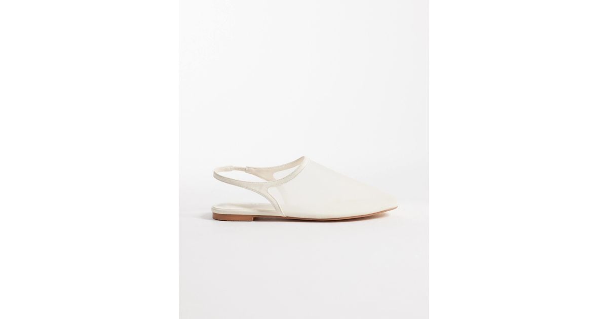 Public Desire Farrah Slingback Mesh Flats in White | Lyst