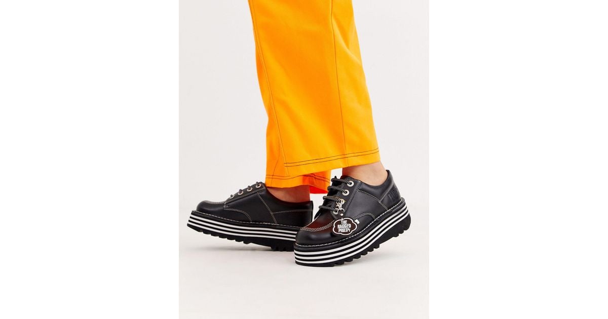 Kickers X Ragged Priest Leather Platform Shoes in Black | Lyst UK