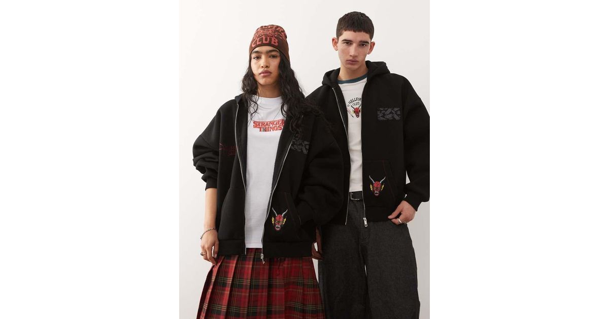 Reclaimed (vintage) X Stranger Things Unisex Heavyweight Boxy Hoodie ...