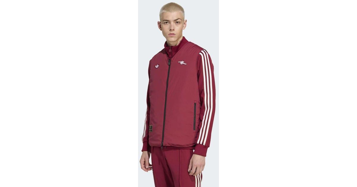 adidas Originals Arsenal Terrace Icons Vest in Red for Men | Lyst UK