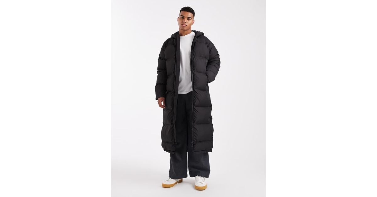 ASOS Longline Puffer Jacket in Black for Men | Lyst UK