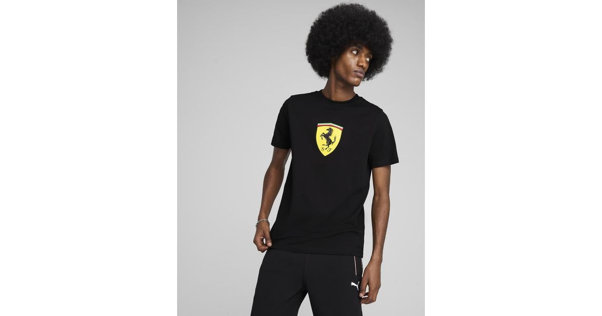 PUMA Scuderia Ferrari Hp Race Coloured Big Shield T-Shirt in Black for ...