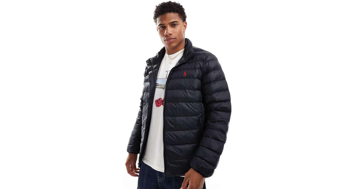Polo Ralph Lauren Terra Icon Logo Lightweight Puffer Jacket in Blue for ...