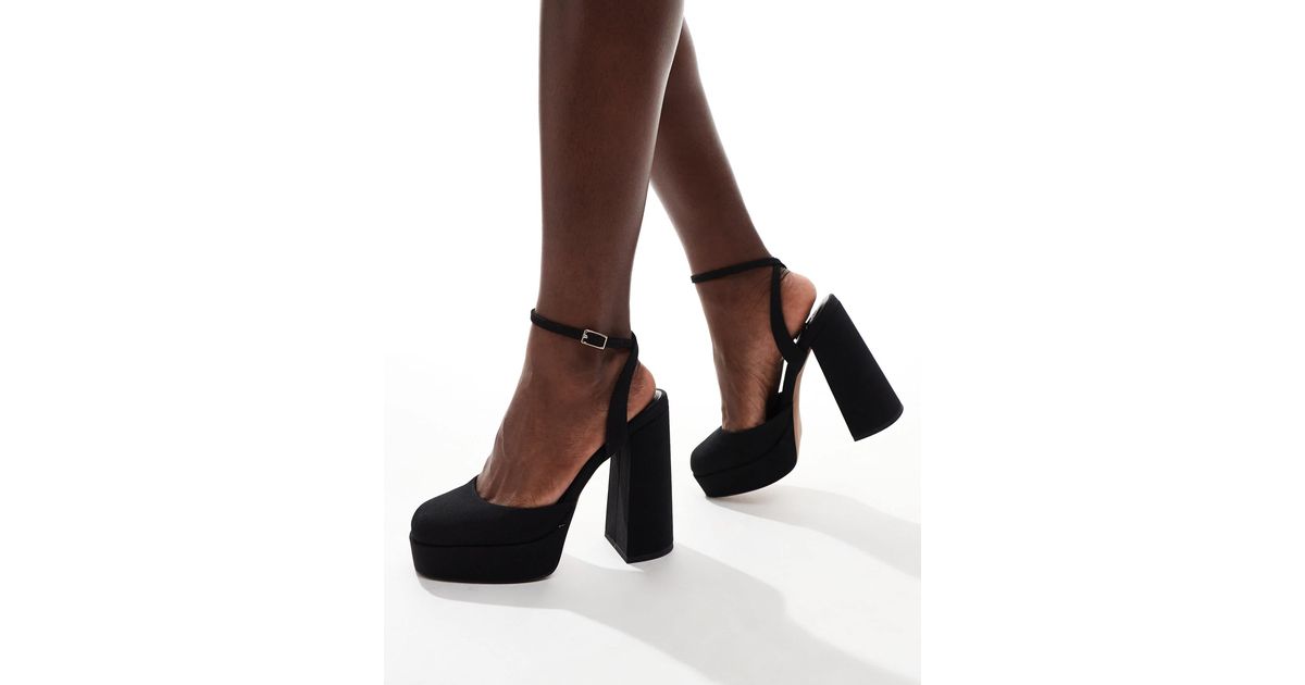 ASOS Wide Fit Pressure Platform High Heeled Shoes in Brown | Lyst