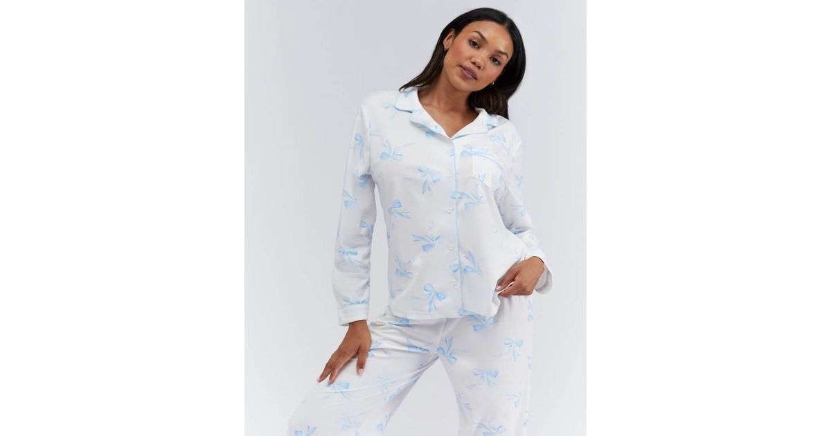 Boux Avenue Bow Print Pyjamas in White | Lyst UK