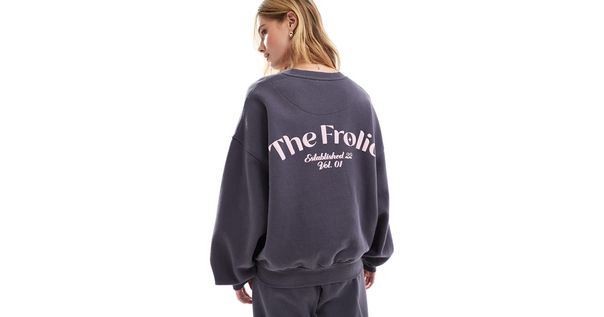 The Frolic X Bella Stovey Exclusive Logo Sweatshirt Co-Ord in Blue | Lyst