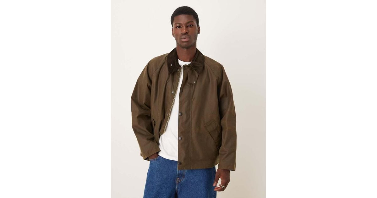 Barbour Transport Oversized Wax Jacket in Brown for Men | Lyst UK