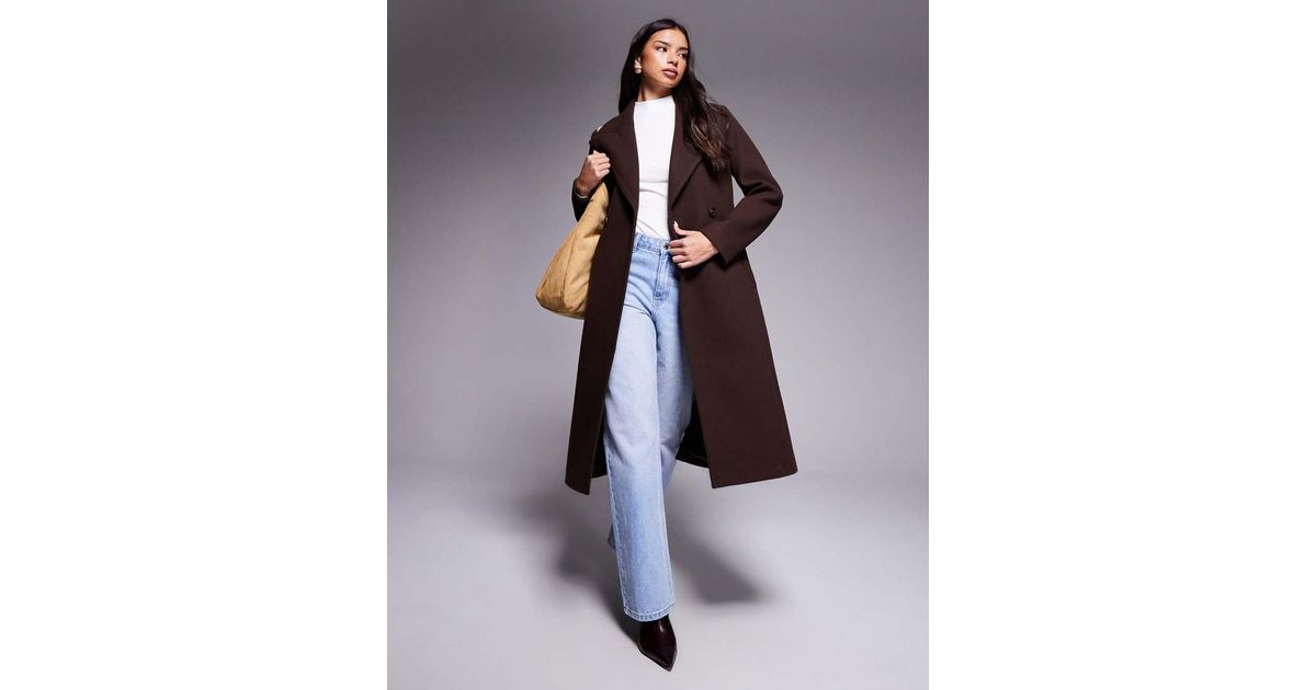 Forever New Formal Wrap Coat in Brown | Lyst UK