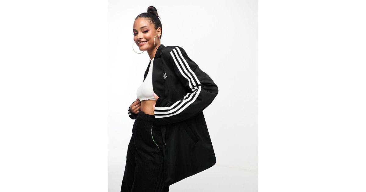 adidas Originals Adicolor 3 Stripe Blazer in Black | Lyst
