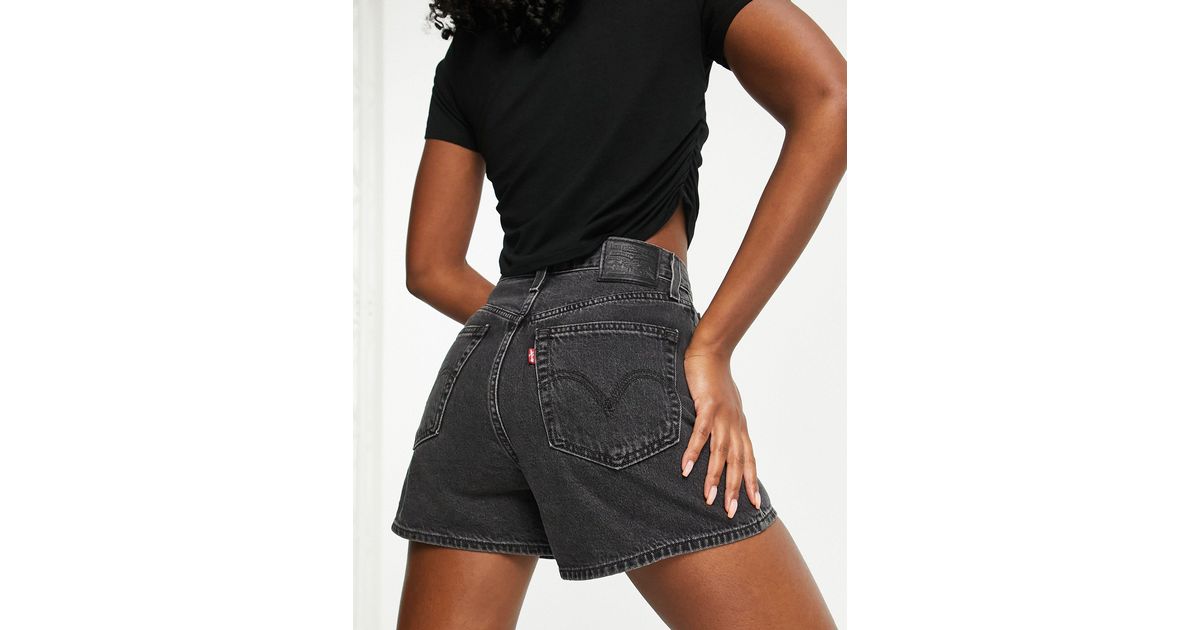 Levis Denim High Loose Shorts In Black Lyst Canada