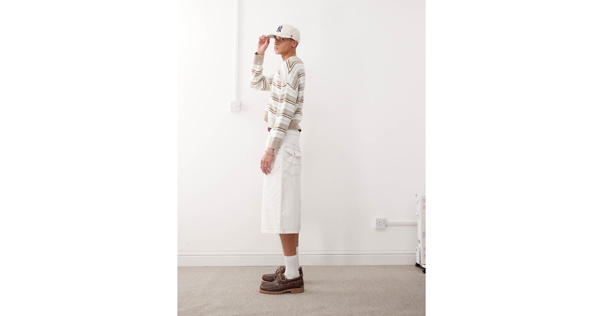Collusion Low Rise baggy Jort in Natural for Men | Lyst