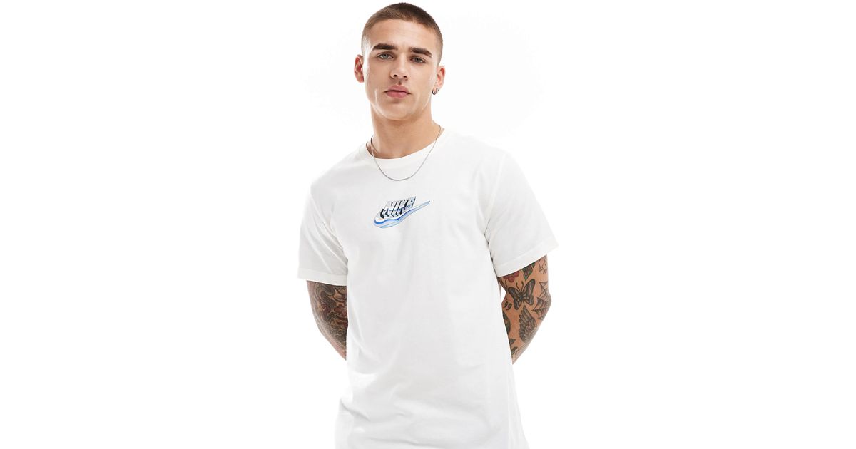 Nike Swoosh Logo Graphic T-shirt in White for Men | Lyst
