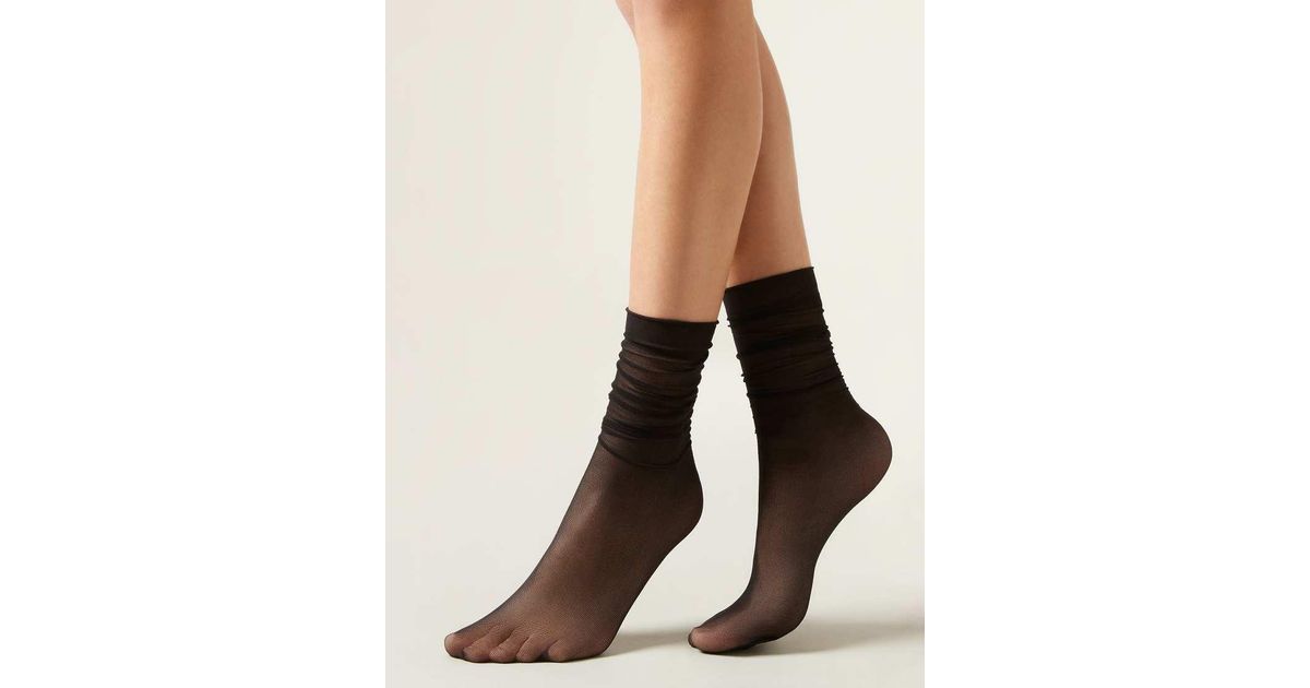 Calzedonia Sheer Socks in Black | Lyst UK