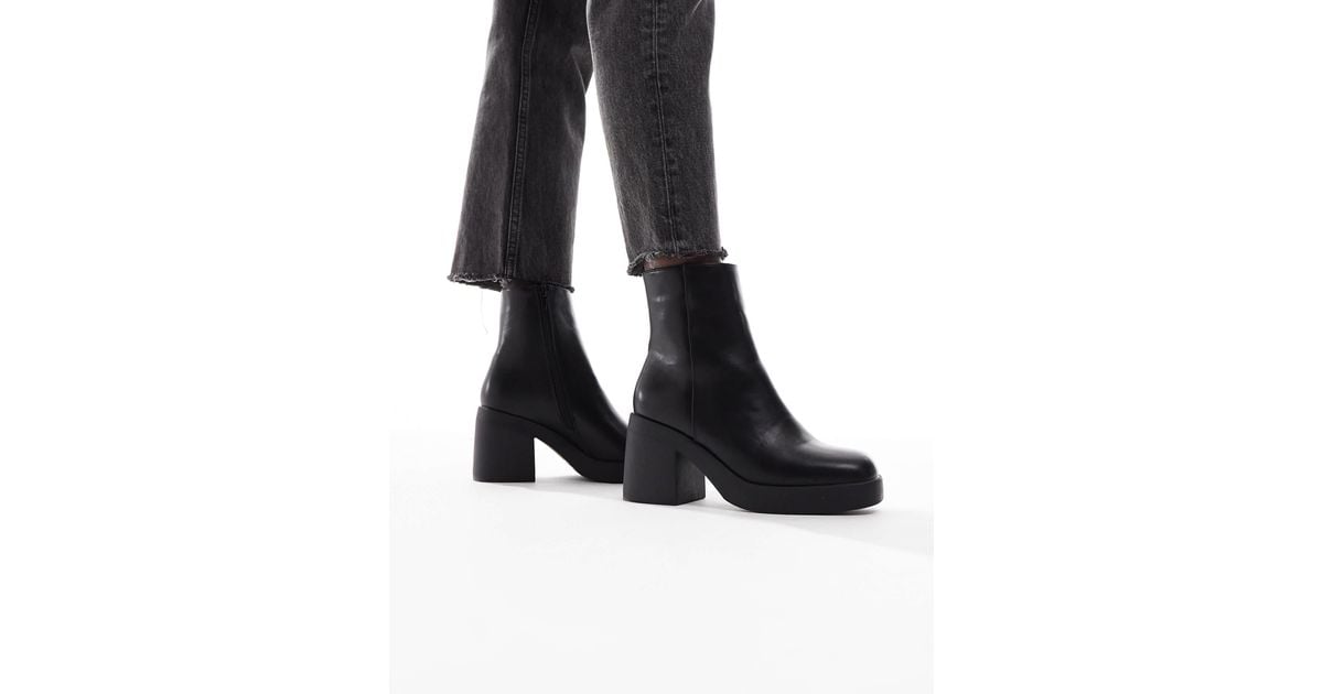 SEQWL Wide Fit Audi Chunky Ankle Boots in Black | Lyst