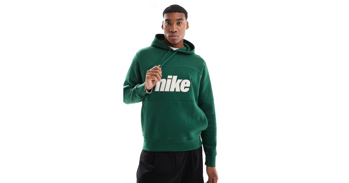 Nike Block 2.0 Logo Hoodie in Green for Men | Lyst