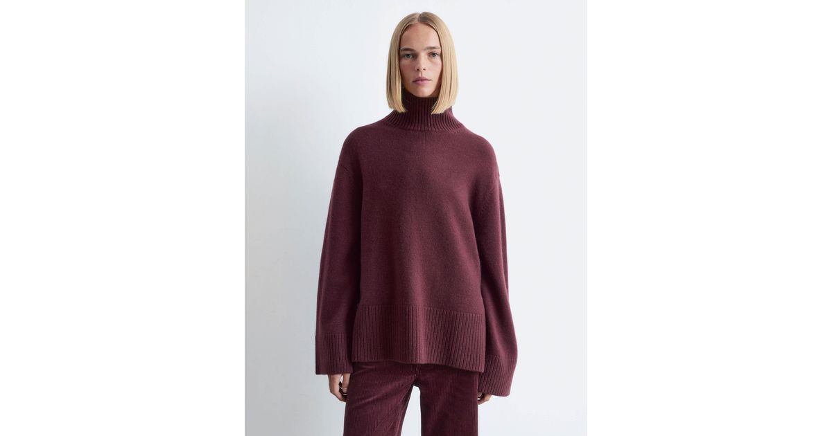 & Other Stories High Neck Relaxed Knit Sweater in Purple | Lyst