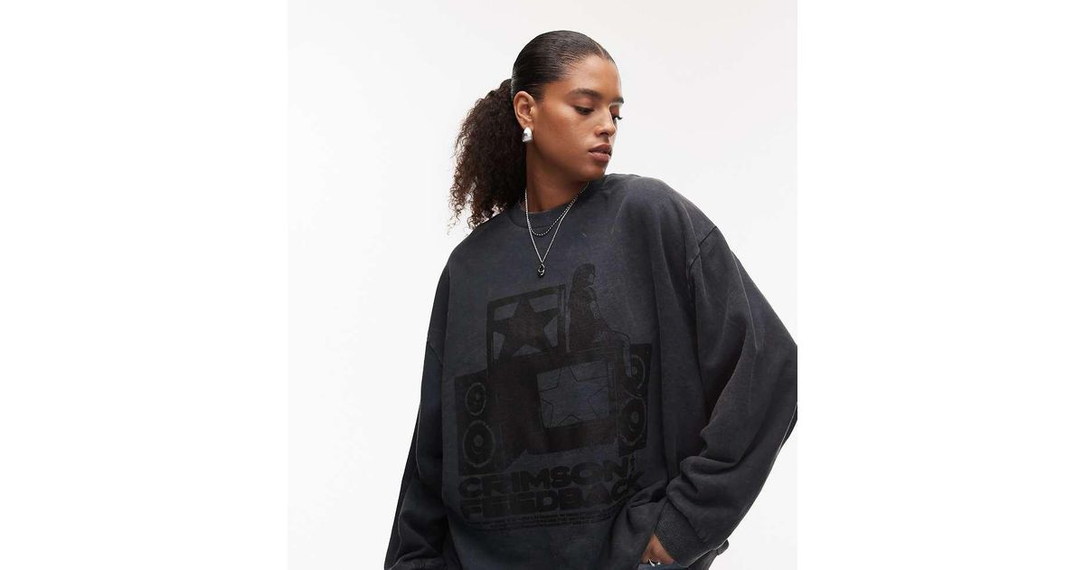 ASOS Asos Design Curve Oversized Sweat With Vintage Band Graphic in ...