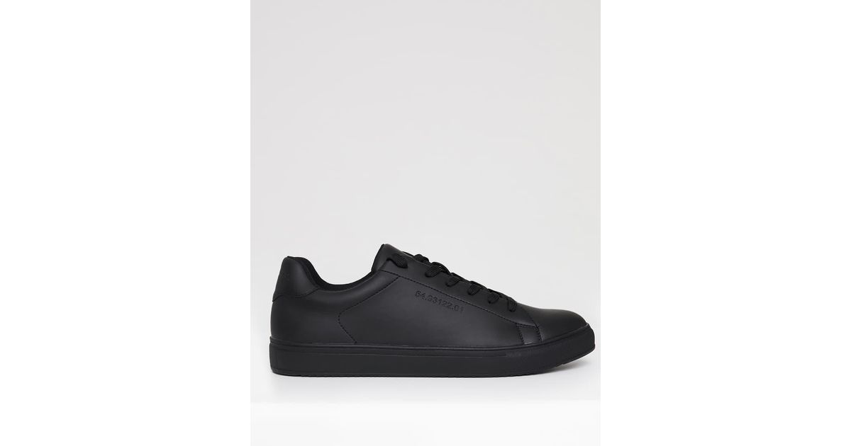 Threadbare Lace Up Court Trainers in Black for Men | Lyst UK