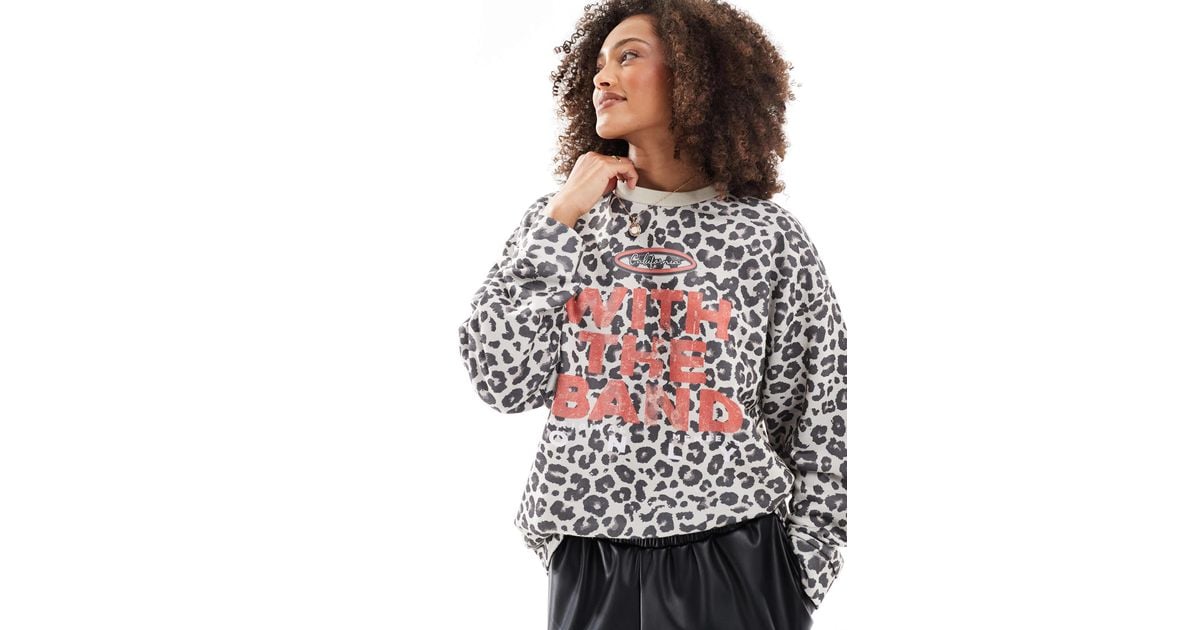 ASOS Oversized Sweat With Band Slogan in White | Lyst