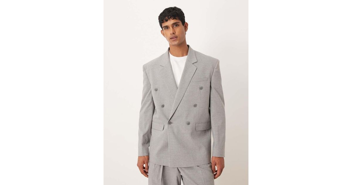 ASOS Relaxed Boxy Suit Jacket in Grey for Men | Lyst UK