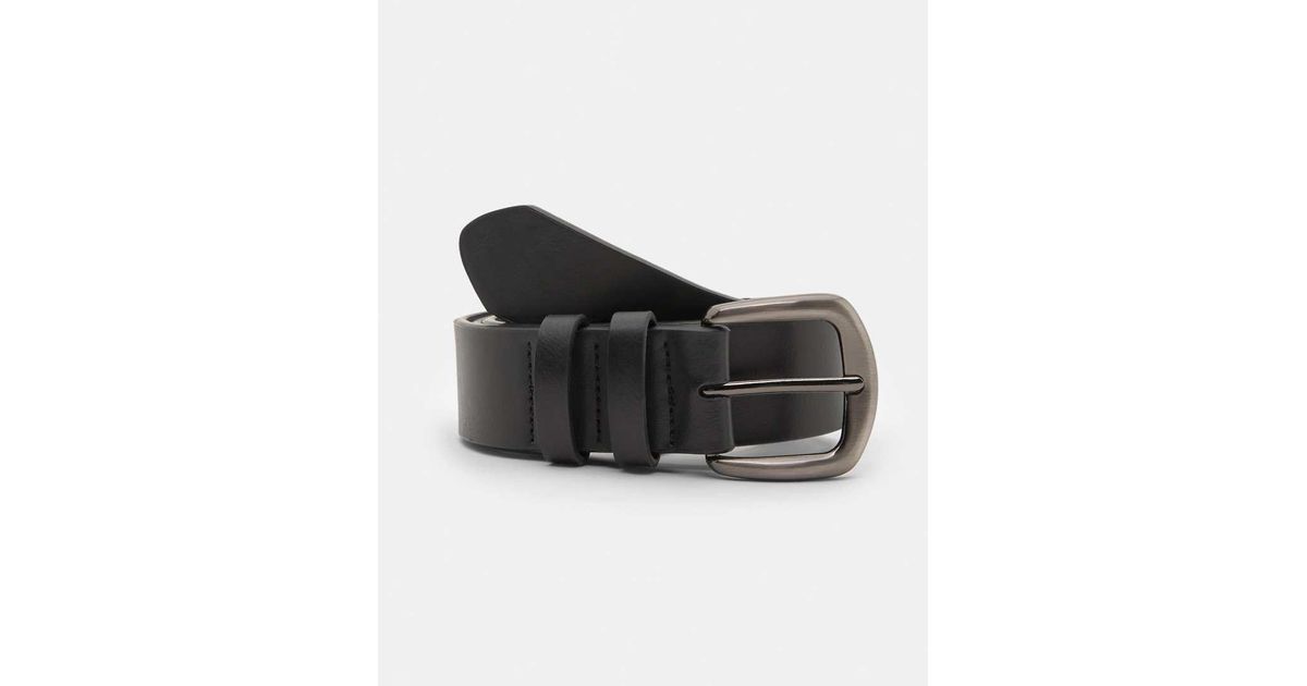 Pull&Bear Leather-effect Belt With Double Loop in Black for Men | Lyst UK