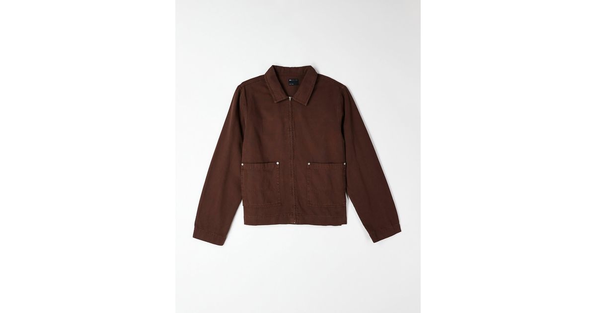 ASOS Regular Harrington Jacket in Brown for Men | Lyst