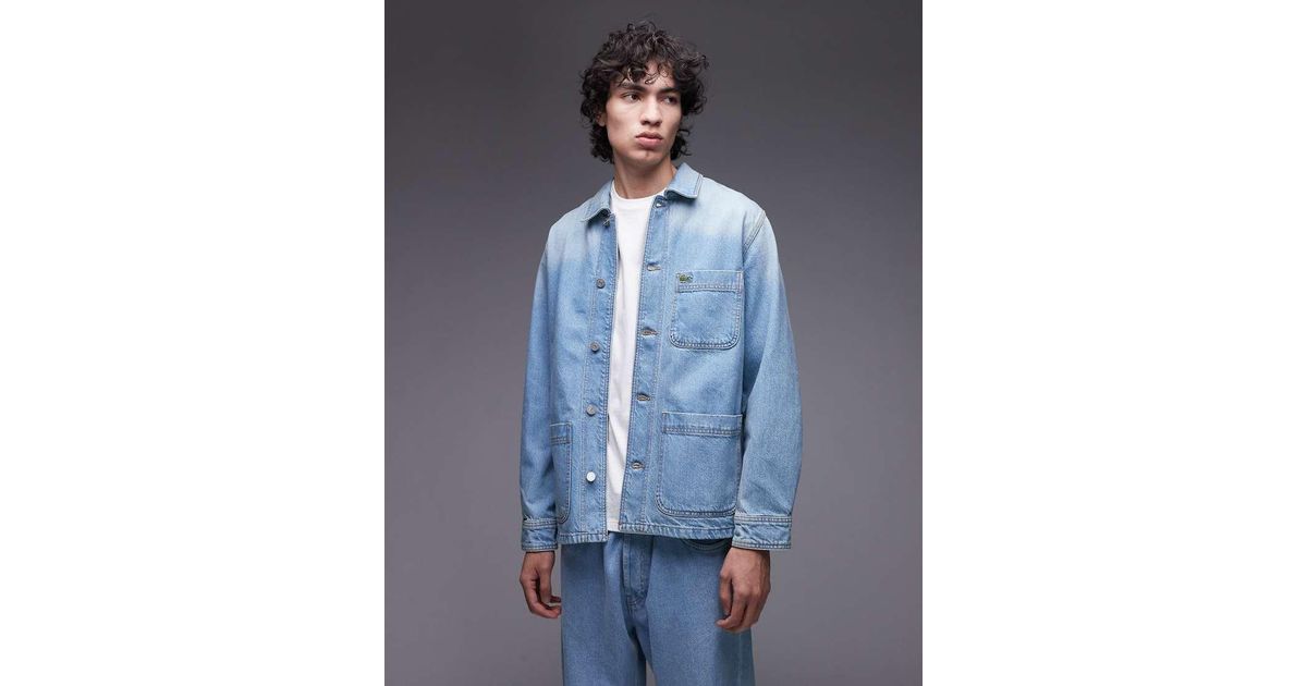 Lacoste Denim Over Shirt in Blue for Men | Lyst UK