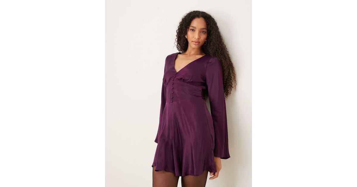 Nobody's Child Stella Long Sleeve Mini Dress in Purple | Lyst UK