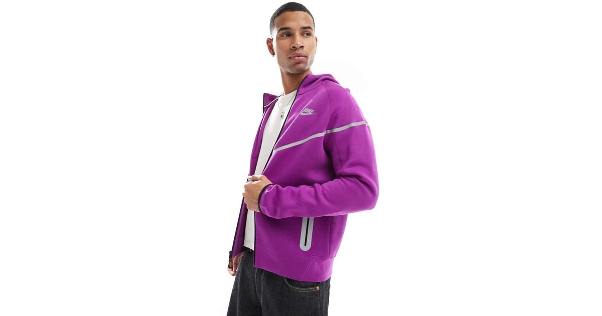 Nike Tech Fleece Reflective Full Zip Windrunner Hoodie in Purple for ...