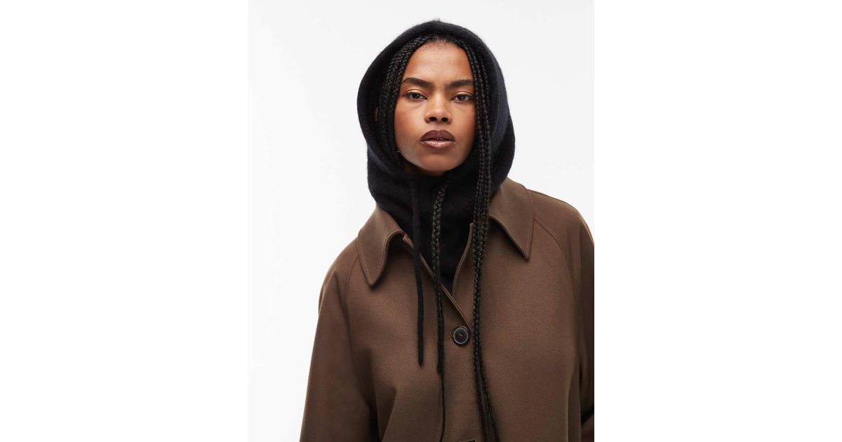 ARKET Alpaca And Wool Hairy Knitted Hood in Brown | Lyst UK