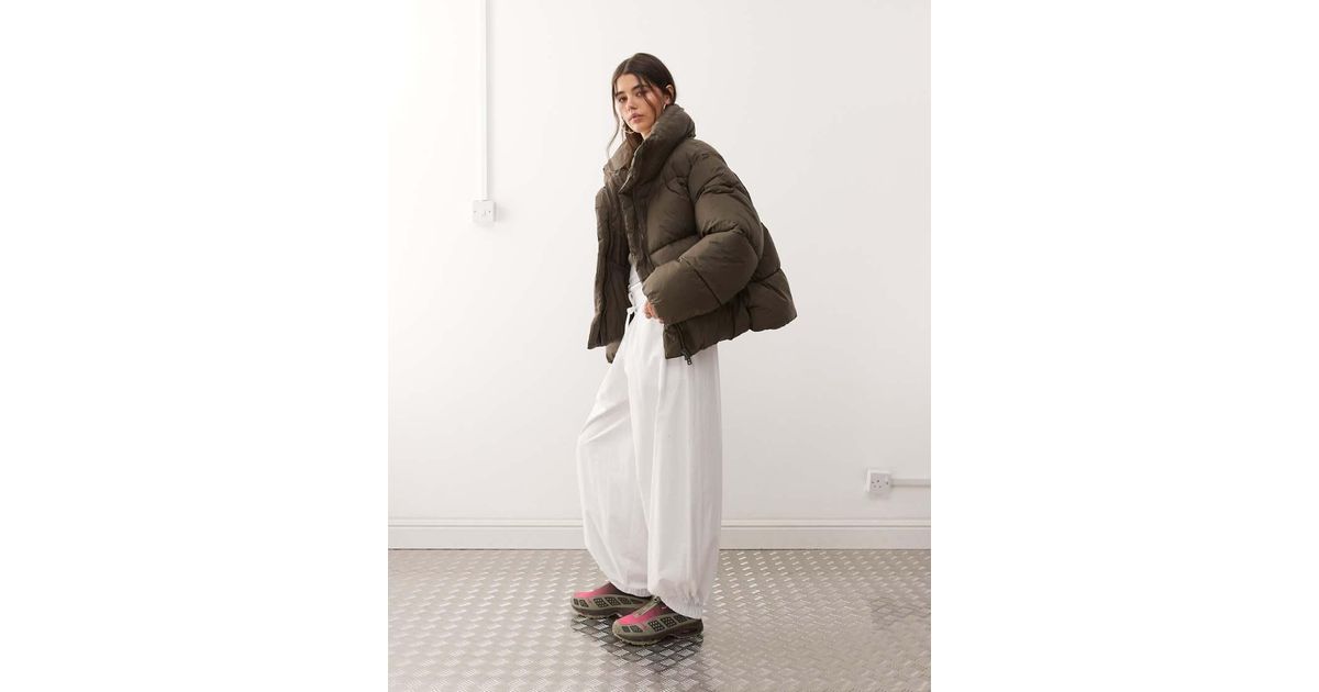 Weekday Oversized Puffer Coat in Natural | Lyst UK