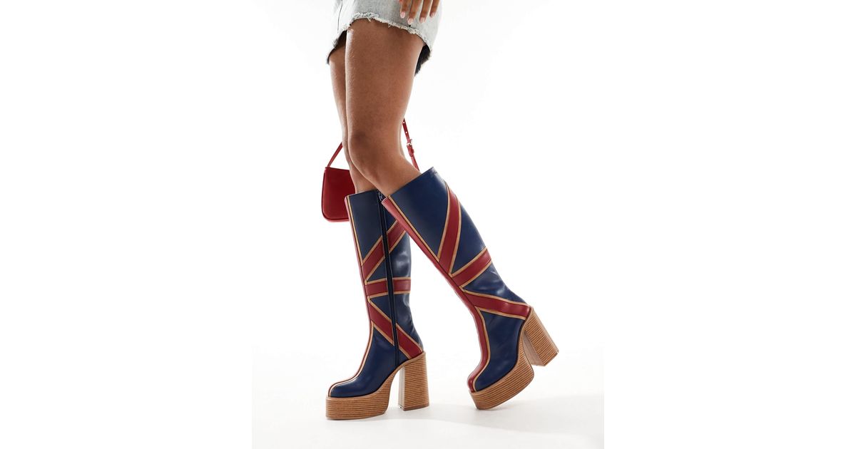 Buffalo X Sinead Gorey Union Jack Boots in Blue | Lyst