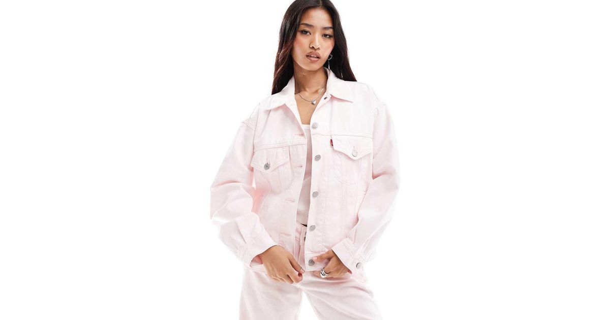 Levi's 90s Twill Trucker Jacket in Pink | Lyst UK