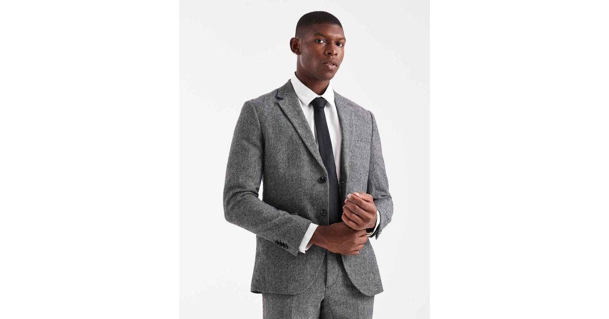 Jack & Jones Wool Blend Suit Jacket in Grey for Men | Lyst UK