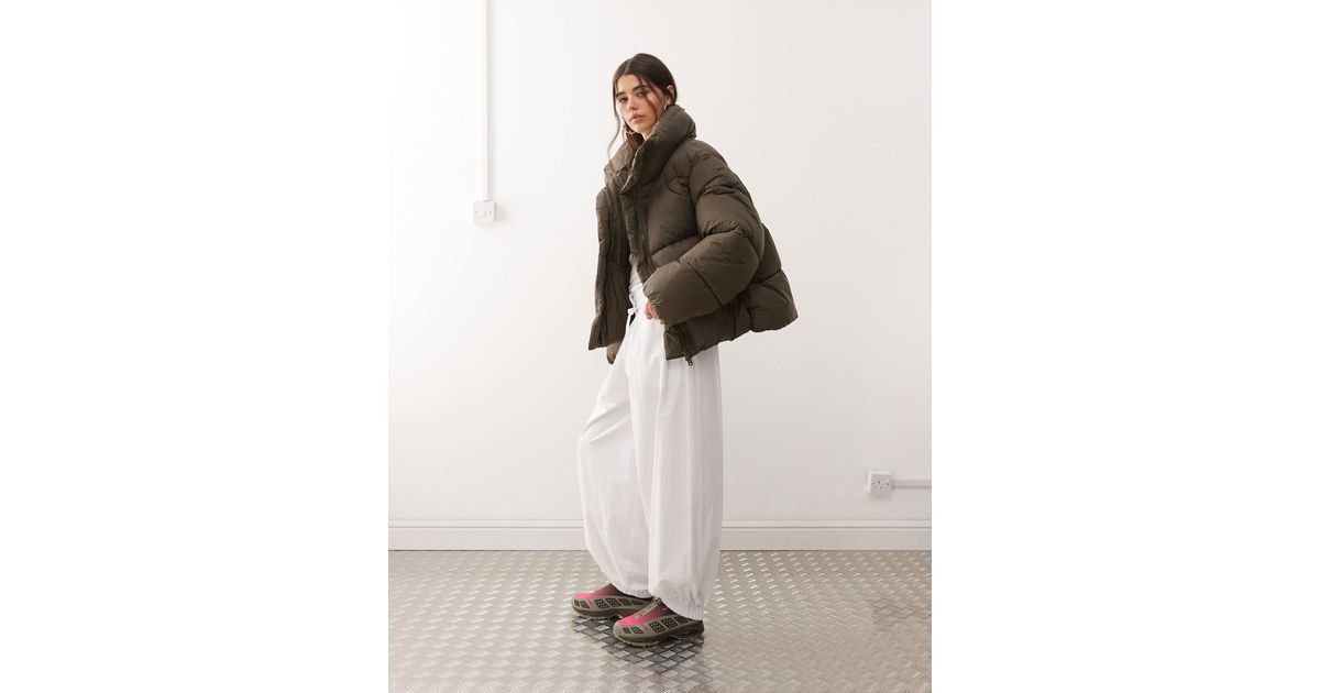Weekday Oversized Puffer Coat in Natural | Lyst