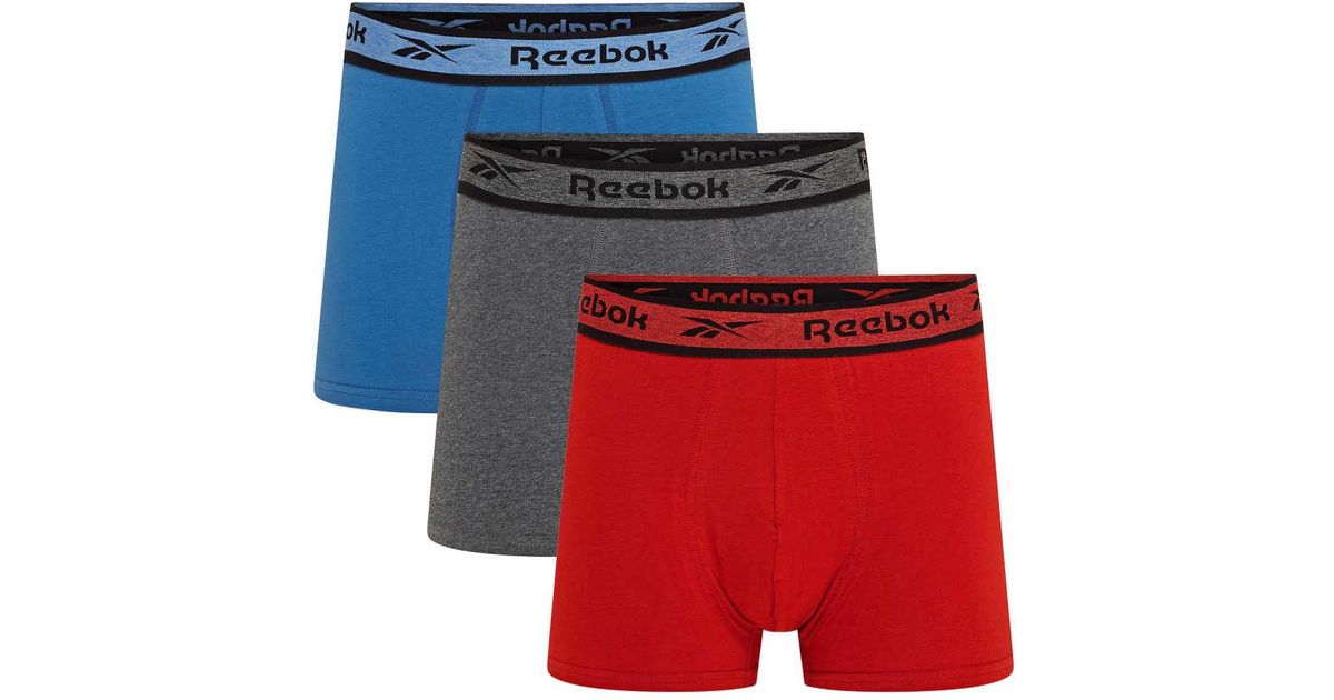 Reebok 3 Pack Omid Trunks Vector/Charcoal/Marl/Twilight in Red for Men ...