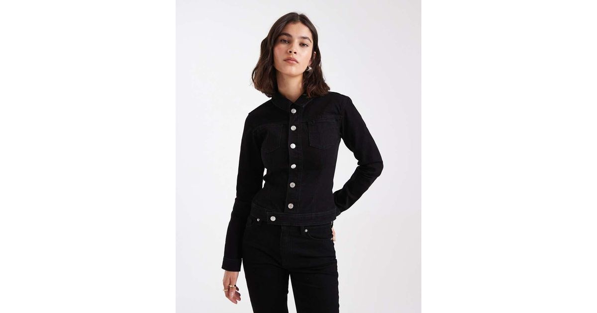 ASOS Denim Jacket With Pocket Detail Co-ord in Black | Lyst UK