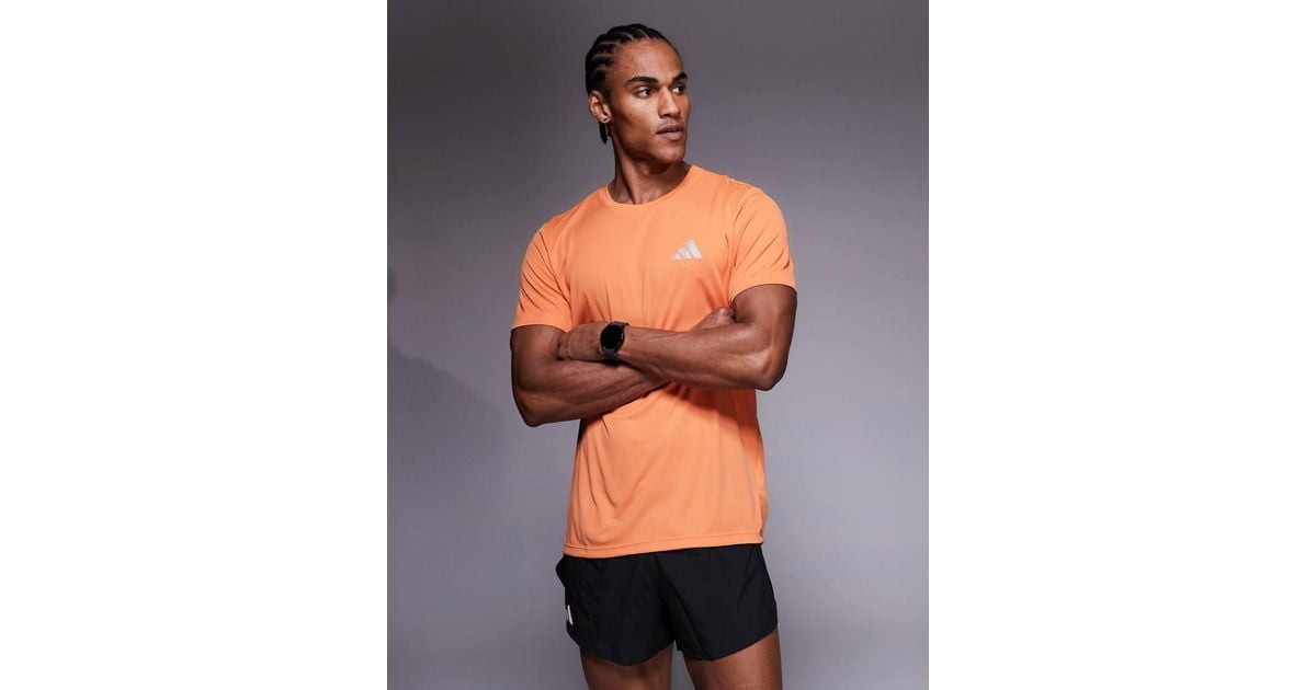 adidas Originals Adidas Running Essentials T-Shirt in Orange for Men ...