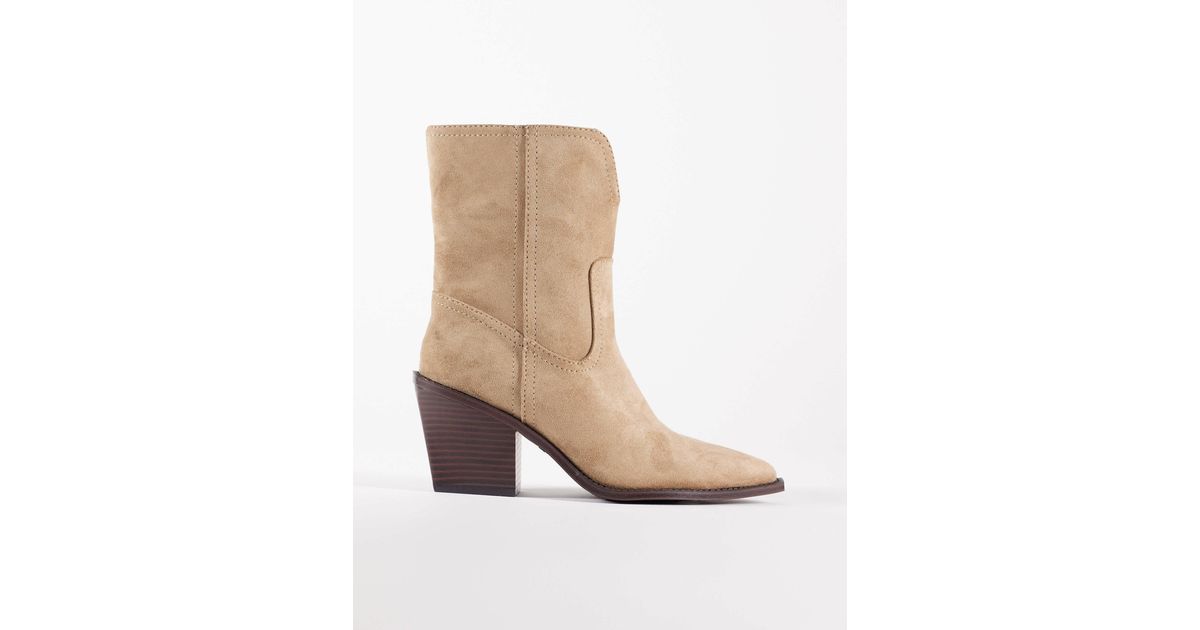 ASOS Remone Heeled Western Boots in White | Lyst