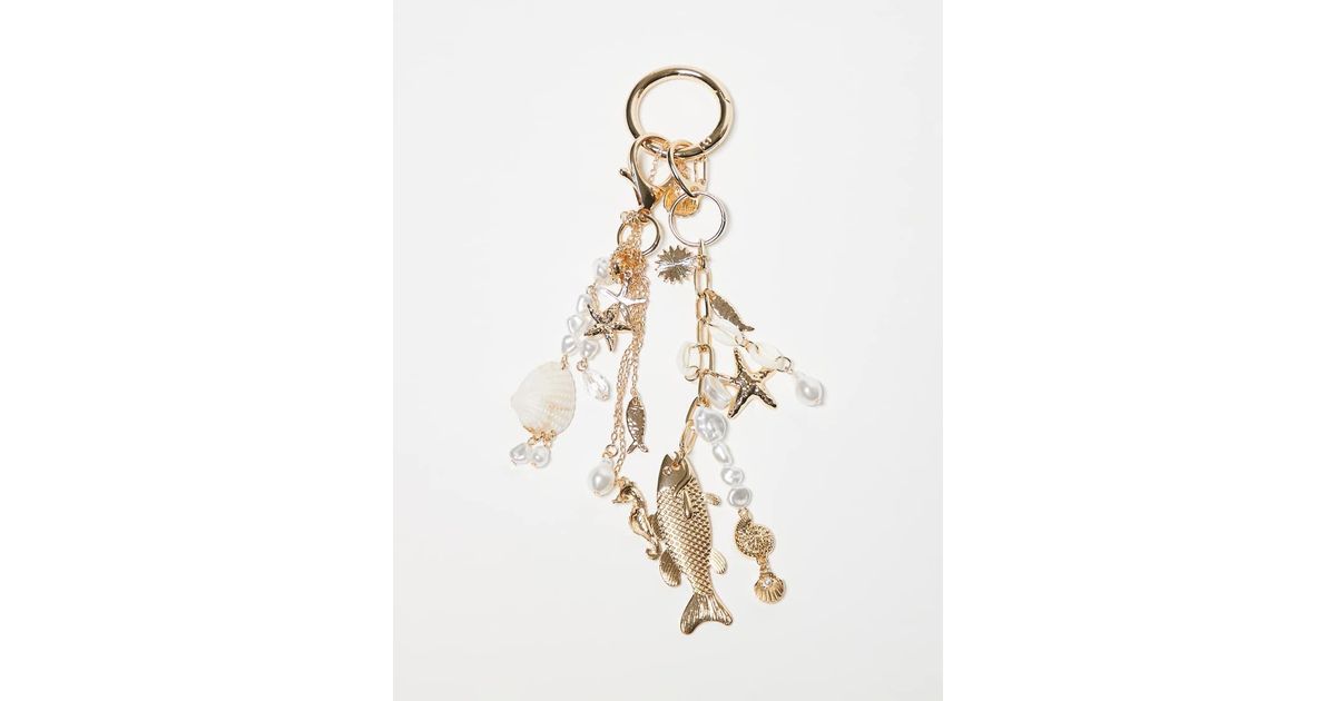ASOS Fish & Faux Shell Bag Charm in White | Lyst UK