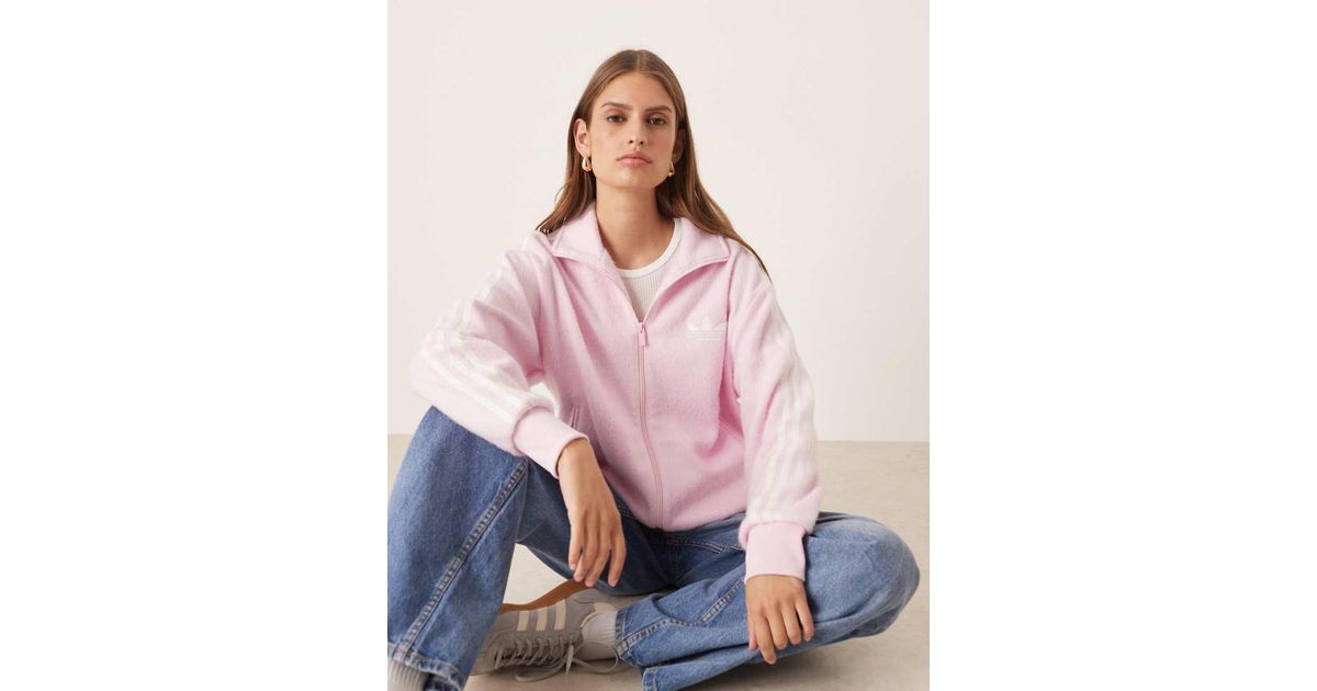 adidas Originals Firebird Mohair Track Top in Pink | Lyst UK