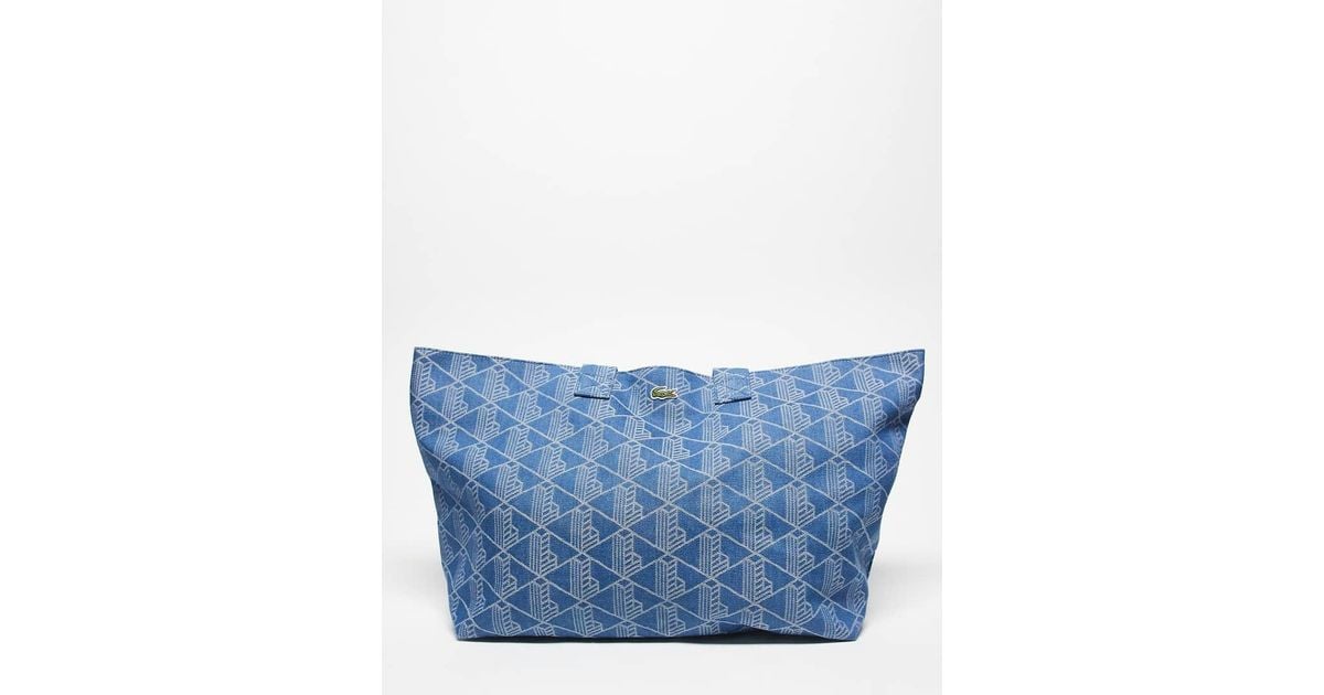 Lacoste Monogram Shopping Bag in Blue | Lyst UK