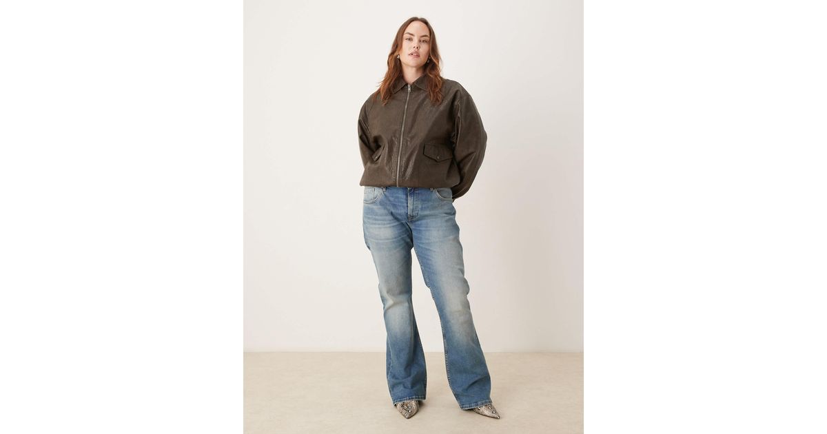 ASOS Asos Design Curve Bootcut Flare Jeans in Blue | Lyst