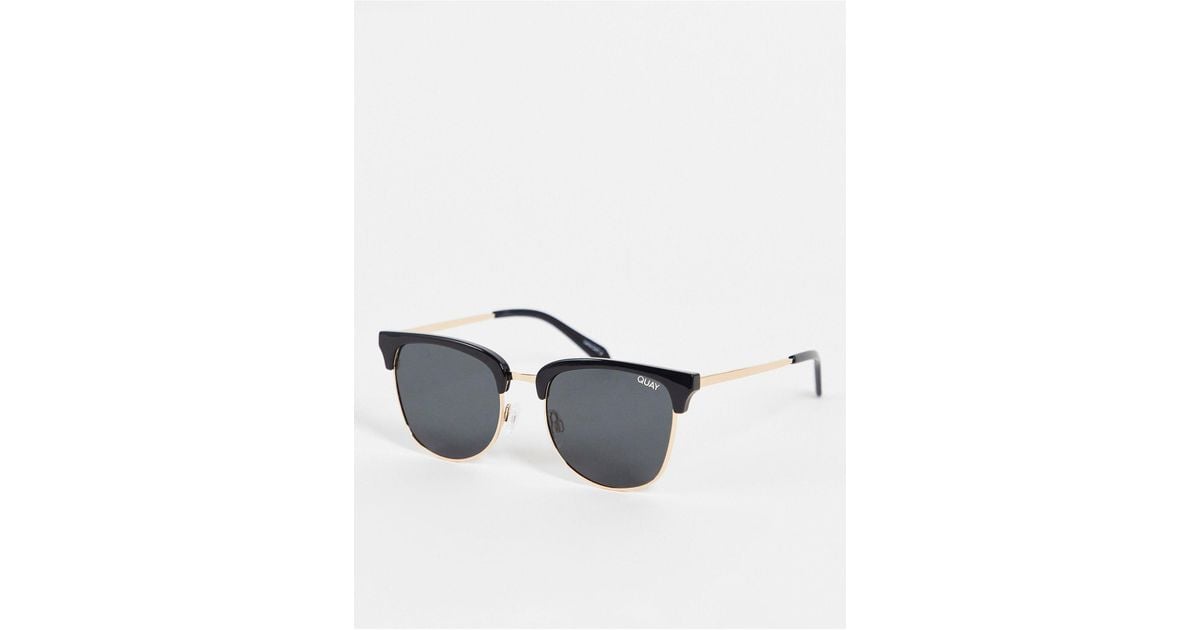Quay Synthetic Quay Evasive Retro Sunglasses With Polarised Lens In