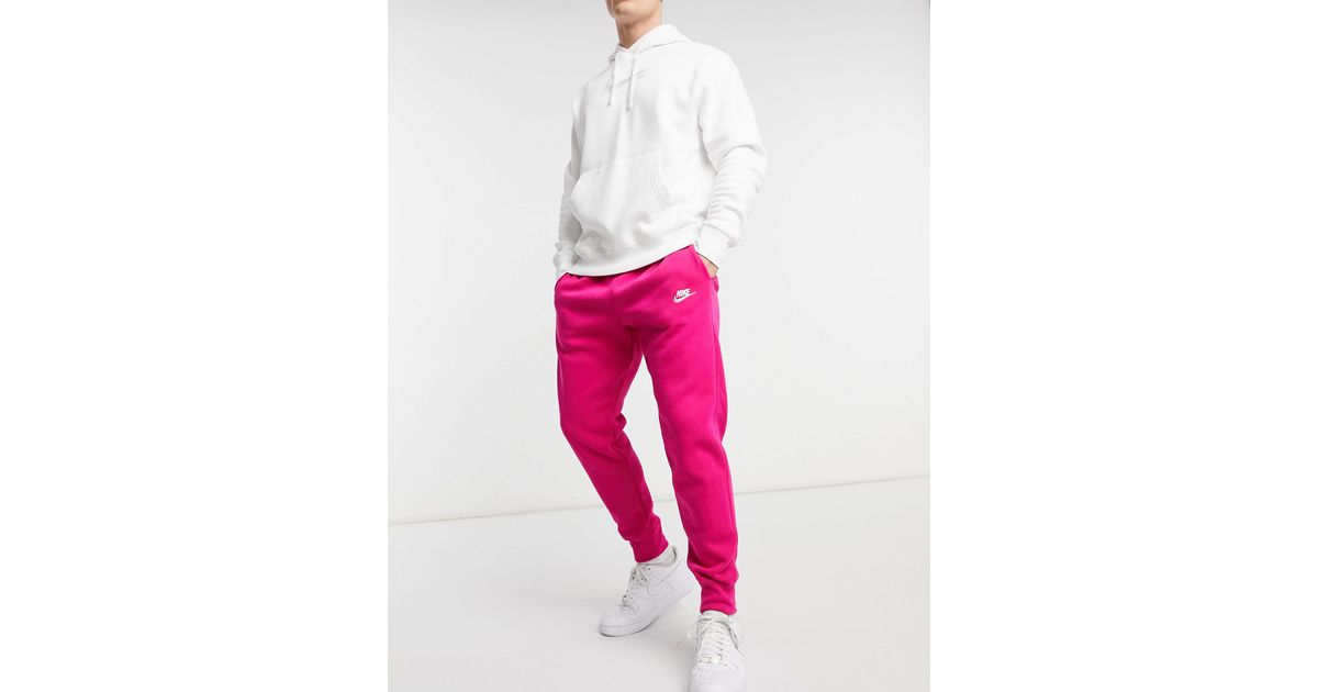 Nike Club Cuffed Sweatpants in Pink for Men | Lyst