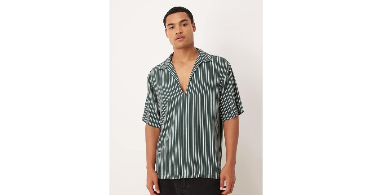 ASOS Relaxed Overhead Shirt in Blue for Men | Lyst UK