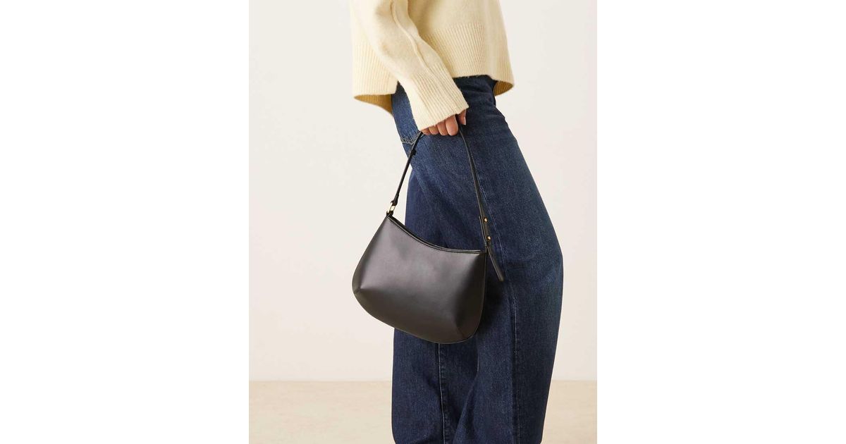Mango Faux Leather Shoulder Bag in Blue | Lyst UK