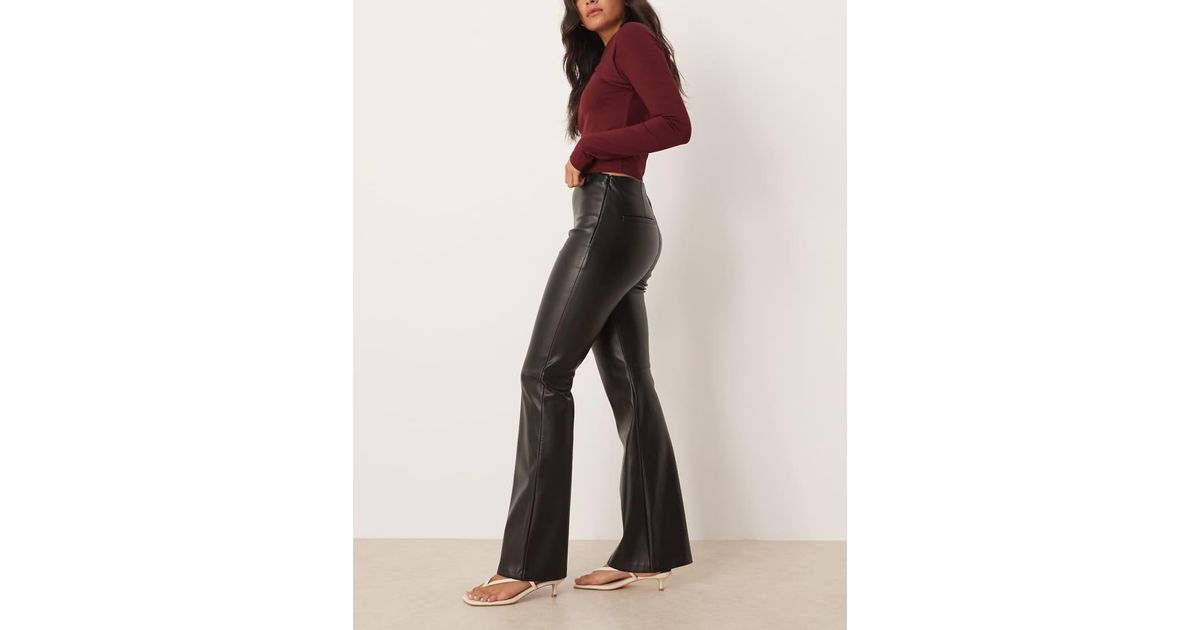 Abercrombie & Fitch High Rise Clean Waist Leather Slim Bootcut Trousers ...