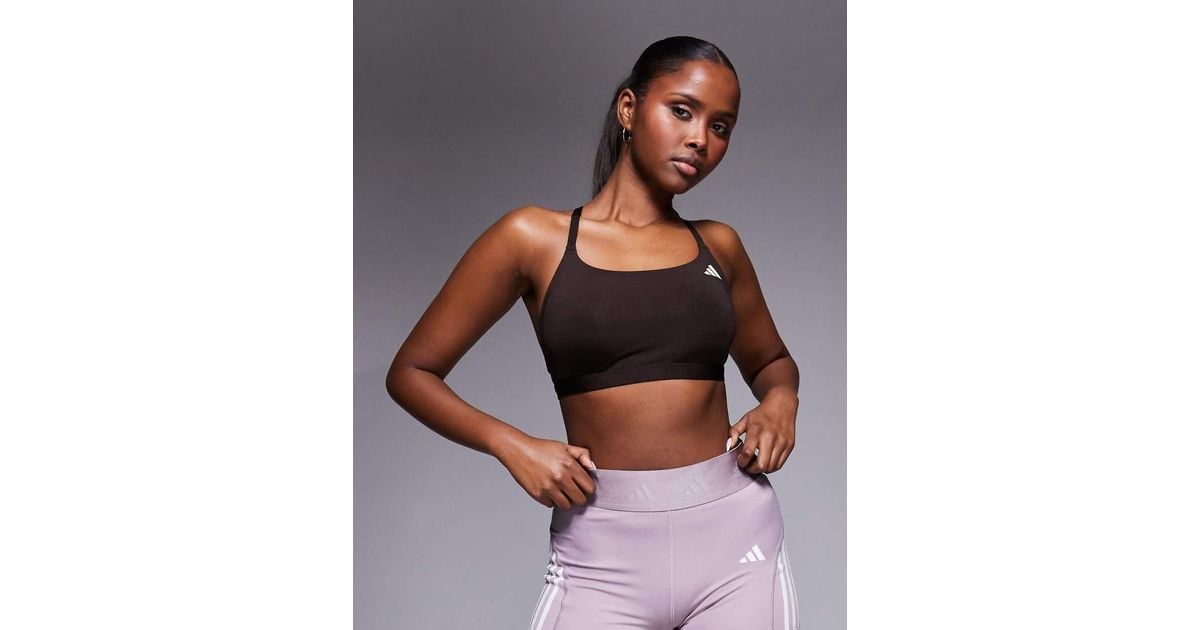 adidas Originals Adidas Training Optime Essentials Light Support Bra in ...