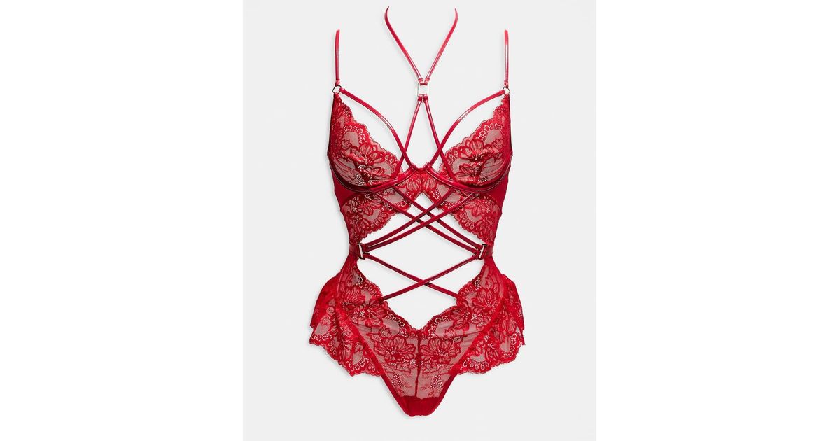 Ann Summers Adore Amour Crotchless Body in Red | Lyst UK